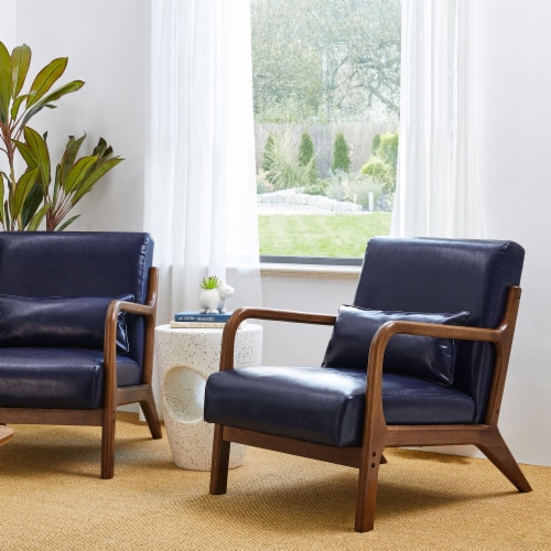 Navy blue accent chair set of 2 store