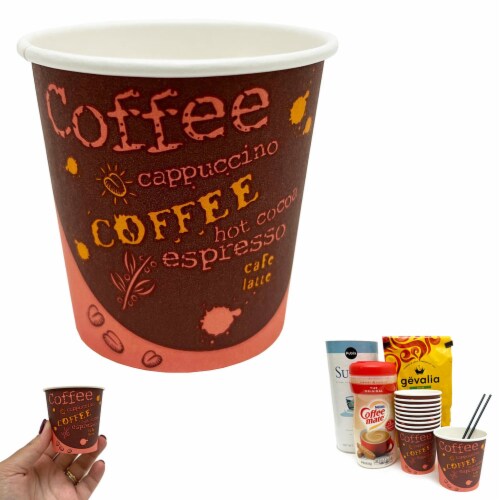 50 count Disposable Coffee Cups 4 oz To Go Paper Hot Drinks Expresso Travel Cup 1 Kroger