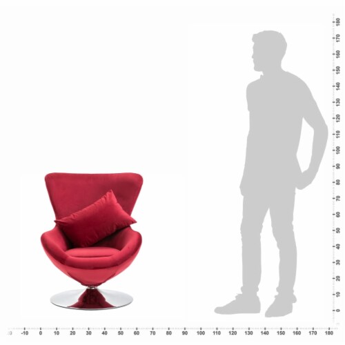vidaXL Swivel Egg Chair with Cushion Red Velvet 1 Fred Meyer
