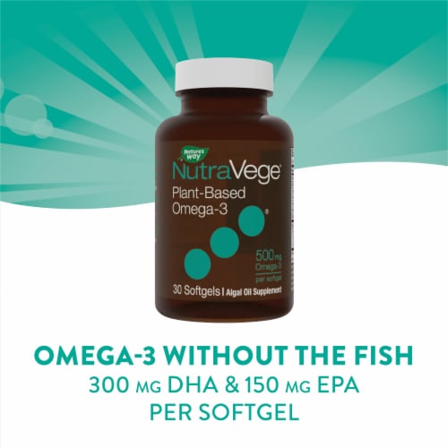 Natures Way Nutravege Plant Based Omega 3 Supplement Vegan Softgels