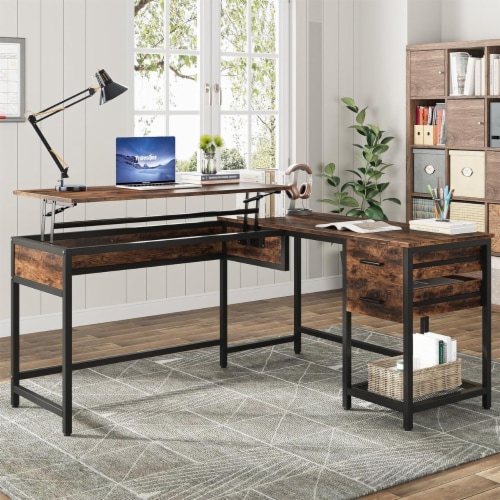 Tribesigns L Shaped 59 Large Computer Desk With Drawers Corner Desk With Lift Top 1 unit Smith s Food and Drug