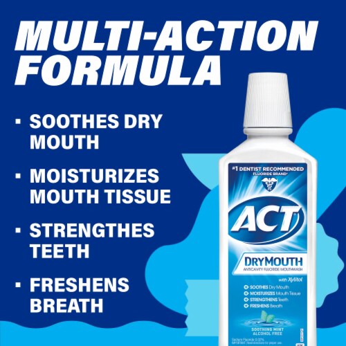 ACT Dry Mouth Anticavity Fluoride Soothing Mint Xylitol Mouthwash, 18 ... ACT Dry Mouth Anticavity Fluoride Soothing Mint Xylitol Mouthwash, 18 ...