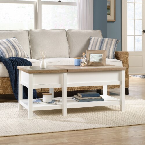 Sauder Cottage Road Engineered Wood Lift Top Coffee Table in Soft White 1 Fred Meyer