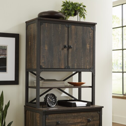 Sauder Steel River ® Industrial Hutch for Cabinet in Carbon Oak, 1 - Ralphs Sauder Steel River ® Industrial Hutch for Cabinet in Carbon Oak, 1 - Ralphs