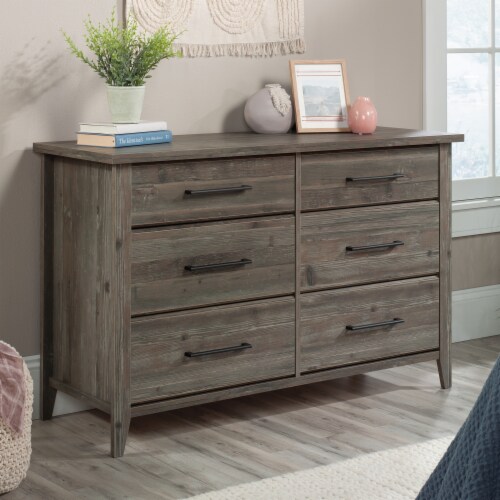 Sauder Summit Station 6 Drawer Bedroom Dresser in Pebble Pine 1 Fred Meyer