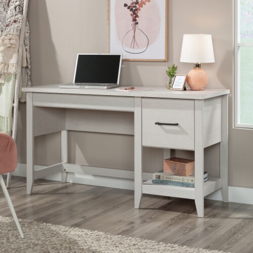 Sauder Summit Station Single Pedestal Desk in Glacier Oak 1 Jay C Food Stores
