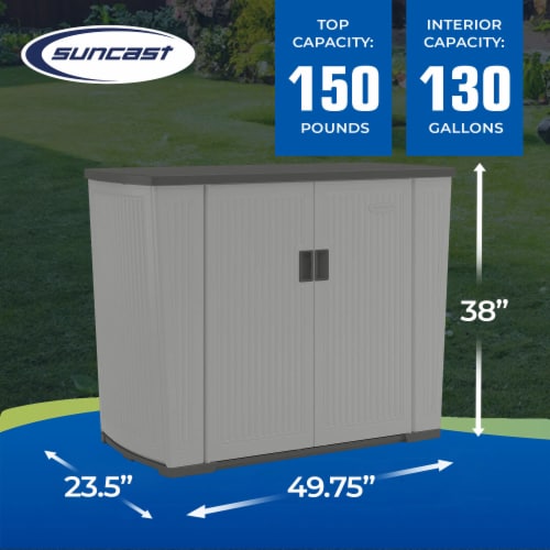 Suncast Backyard Oasis 130 Gallon Outdoor Storage Shed Basic Unit, Dove ... Suncast Backyard Oasis 130 Gallon Outdoor Storage Shed Basic Unit, Dove ...