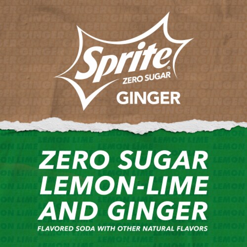 Sprite Ginger Zero Sugar Lemon Lime Diet Pop Soft Drink Soda Cans 12
