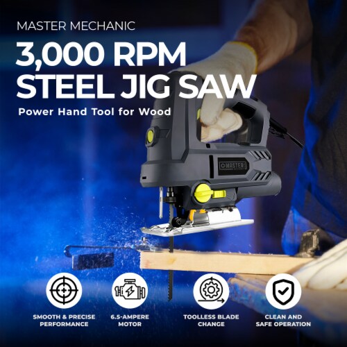 Master Mechanic 6.5 Amp 3 000 RPM Steel Jig Saw Power Hand Tool for Wood Gray 1 Piece Fry s Food Stores