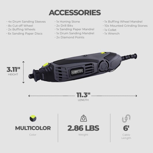 Master Mechanic 40 Piece Rotary Tool w Accessories Kit and Spindle Lock Design 1 Piece Fry s Food Stores