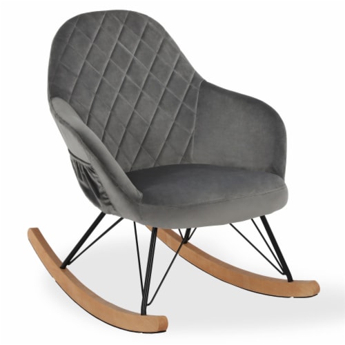 Little Seeds Monarch Hill Dahlia Nursery Rocker Chair Gray Chenille 27.00 x 36.63 x 34.50 Kroger