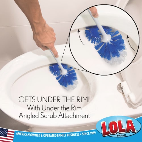 LOLA Pro Euro Bowl Toilet Brush Under the Rim Angled Scrub Rubber Handle 1 CT 1 Gerbes Super Markets