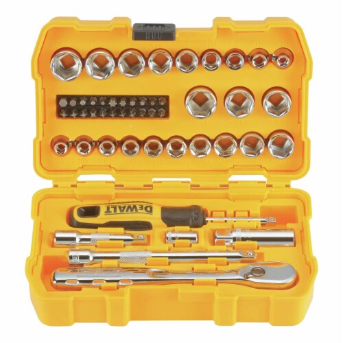 Dewalt 50 Piece 3 8 Inch Mechanics Hand Tool and Socket Set SAE and Metric 1 Piece Gerbes Super Markets