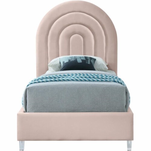 Meridian Furniture Rainbow Pink Velvet Twin Bed In Acrylic Finish 1 Kroger