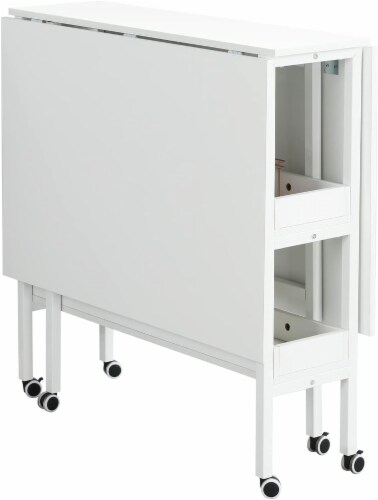 Home Hobby Craft Table with Storage Shelves Fixed Height 35.5in Foods Co