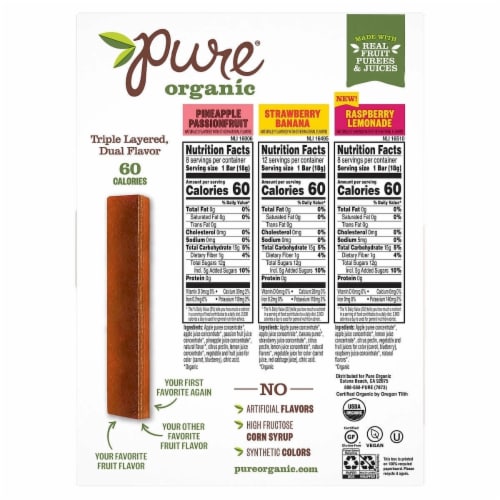 Pure Organic Layered Fruit Bars Variety Pack 0 63 Ounce Pack Of 28
