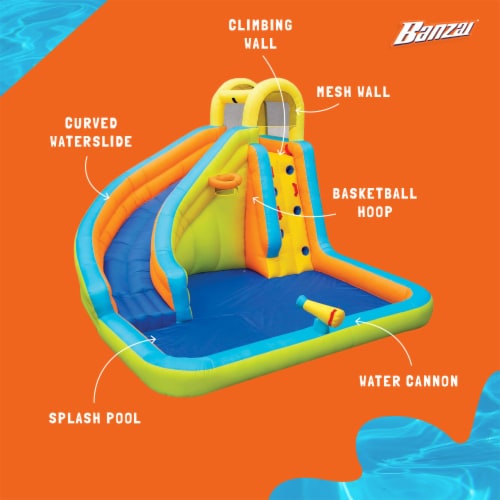 Banzai Splash 'N Blast Kids Outdoor Backyard Inflatable Water Slide ... Banzai Splash 'N Blast Kids Outdoor Backyard Inflatable Water Slide ...