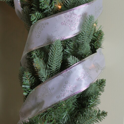 Northlight Silver Glittering Trees Christmas Wired Craft Ribbon 2.5 x ... Northlight Silver Glittering Trees Christmas Wired Craft Ribbon 2.5 x ...