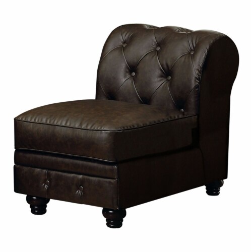 Faux leather armless chair store