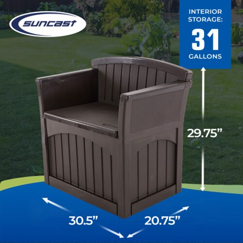 Suncast 31 gallon storage patio seat store