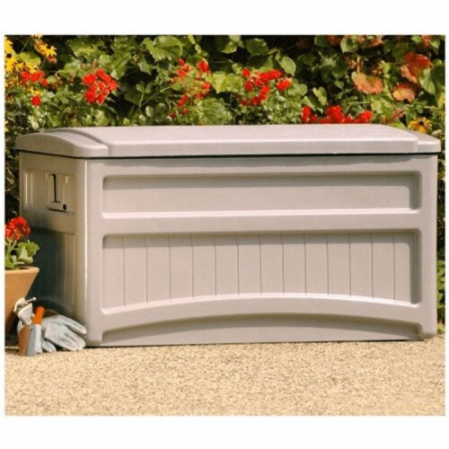 Suncast 73 Gallon Outdoor Patio Deck Storage Organization Box Taupe 2