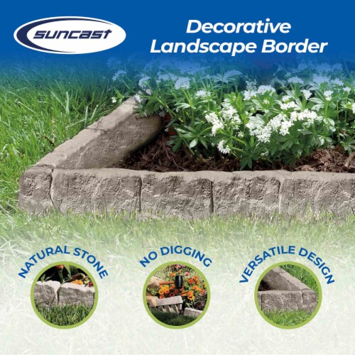 Suncast 10 Piece Landscape Design Border Decorative Rock Stone Edging 8 Pack 8 Piece Harris Teeter