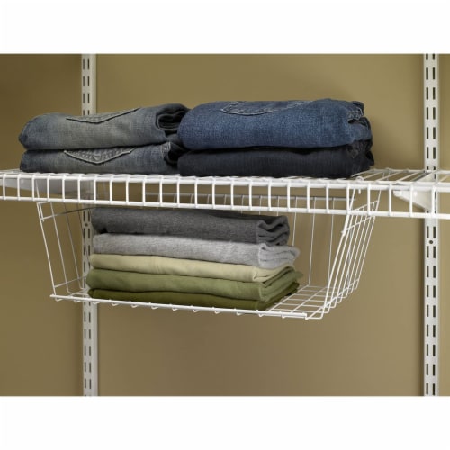 ClosetMaid 17 In Wide Hanging Basket for Wire Shelving Organizer White 2 Pack 2 Piece Gerbes Super Markets