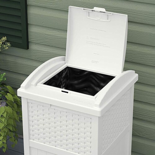 Suncast Trash Can Hideaway Outdoor 33 Gallon Garbage Waste Bin White 4 Pack 4 Piece City Market