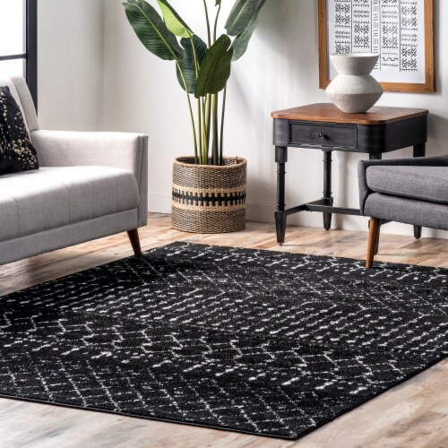Nuloom Moroccan Blythe Area Rug in Black and White 8 x 10 City Market