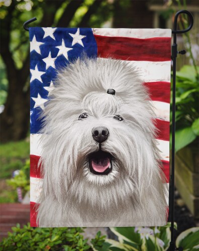 Carolines Treasures CK6495GF Coton de Tulear Dog American Flag Flag ... Carolines Treasures CK6495GF Coton de Tulear Dog American Flag Flag ...