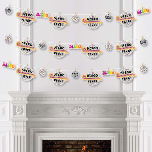 Big Dot Of Happiness 70s Disco 1970s Disco Fever Party Decor Clothespin Garland Banner 44 Pc
