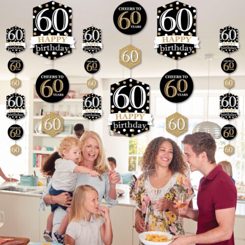 Big Dot Of Happiness Adult 60th Birthday Gold Birthday Party