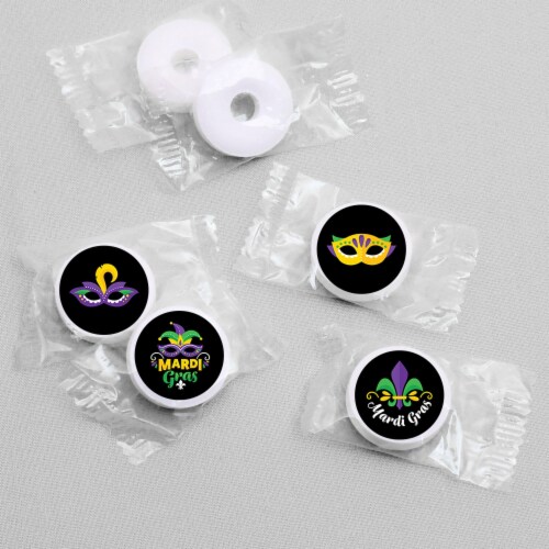 Big Dot Of Happiness Colorful Mardi Gras Mask Masquerade Party Round