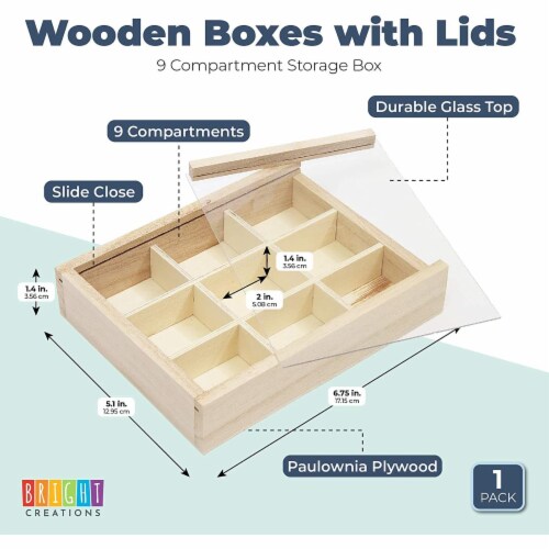 Wooden box with small compartments store