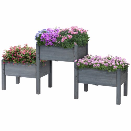 3 Tier Raised Garden Bed Freestanding Planter Box For Vegetables Herb