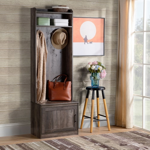 Rustic Hall Tree with Shoe Storage Bench, Entryway Bench with Coat Rack ... Rustic Hall Tree with Shoe Storage Bench, Entryway Bench with Coat Rack ...