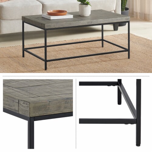 Coffee Table 41 x 23 In Wood Top Metal Base 18 Inch High Home D cor Living Room 1 unit Smith s Food and Drug