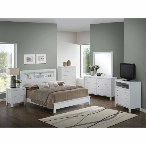 Burlington White Full Platform Bed With Storage Shelves, 1 - Kroger Burlington White Full Platform Bed With Storage Shelves, 1 - Kroger