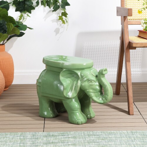 White Elephant Ceramic Garden Stool 20.5Wx10Dx14.25H Pick n Save