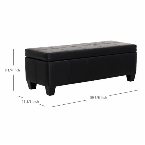 WestinTrends 42 Faux Leather Storage Ottoman Black 1 Unit Foods Co