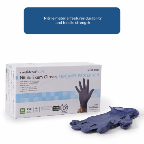 McKesson Confiderm LDC Nitrile Exam Glove Standard Cuff Length MEDIUM 250 per Box Medium 250 ct Harris Teeter