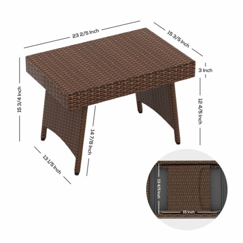 WestinTrends Plastic Rattan Wicker Outdoor Patio Side Table Gray 1 Unit Pick n Save