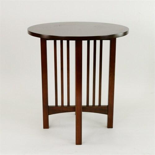 Wayborn Furniture 9069 28 H Mission Style Oak Round Table Brown 1 QFC