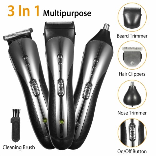 Men s Electric Hair Clipper Trimmer Rechargeable Beard Shaver Black 3 In 1 Kit Yes Pick n Save