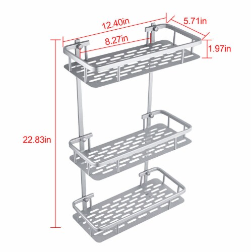 Kitcheniva Wall Mounted Aluminum Shower Caddy 3 Tier 1 Pcs Fry s Food Stores