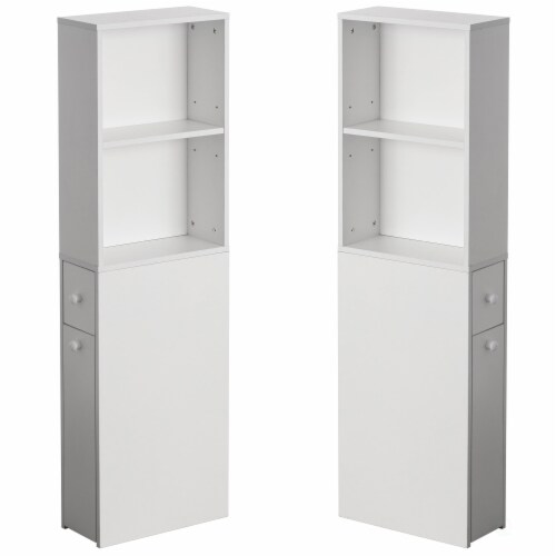 Basicwise Freestanding Narrow And Slim Design White Bathroom Storage Cabinet One Size Mariano s