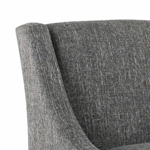 Fabric Upholstered Wooden Accent Chair With Swooping Arms And Nail Head