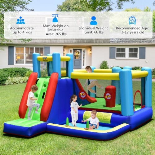 Costway Inflatable Bounce House 8-in-1 Kids Inflatable Slide Bouncer ... Costway Inflatable Bounce House 8-in-1 Kids Inflatable Slide Bouncer ...