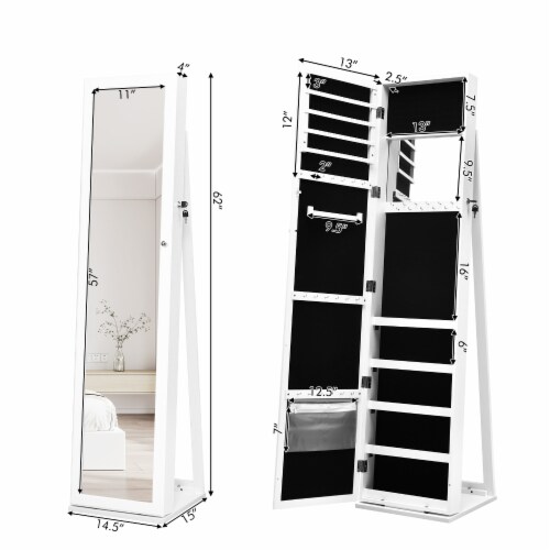 Standing jewelry organizer with mirror store