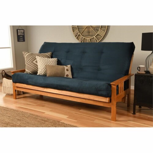 Blue suede futon store